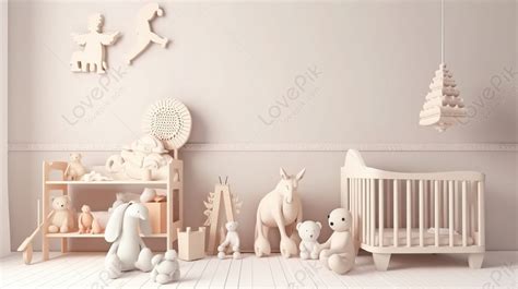 보육원 원더랜드의 마법을 경험하세요 유아용 침대와 장난감 컬렉션이 포함된 3d 렌더링 방 원더 배경 3d 침대 배경 어린이 침대 배경 이미지 Hd 원더 3d 침대