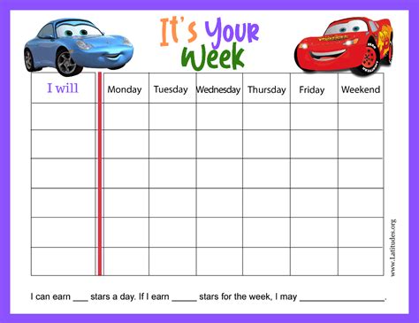 Daily Behavior Sticker Chart