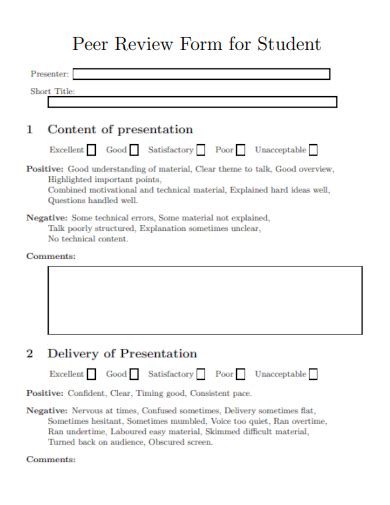 Free 20 Peer Review Form Samples In Pdf
