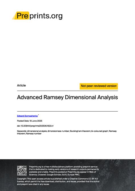 Pdf Advanced Ramsey Dimensional Analysis