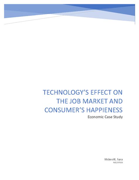 Economic Case Study Finaldocx Mckevitt Sara N Technologys Effect On