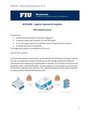 SAP ERP Simulation Game Maple Pdf SCM 6206 Logistics System And Analytics Dr Ta SCM 6206