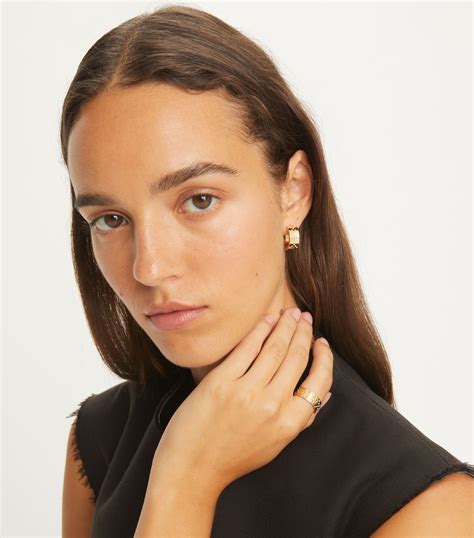 T Monogram Pave Ring Tory Gold Crystal Tory Burch Uae