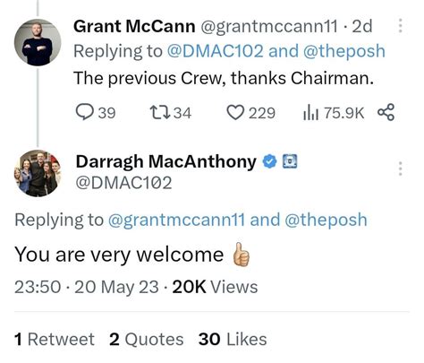 Icy Between Darragh Macanthony And Ex Posh Manager And Player Grant Mccann After Macanthony