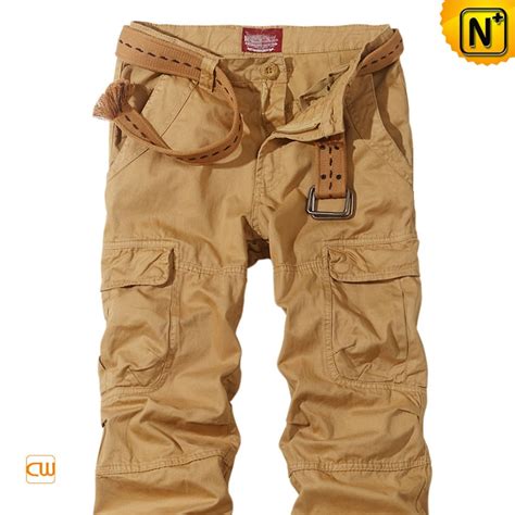 Long Khaki Cargo Pants For Men Cw100020