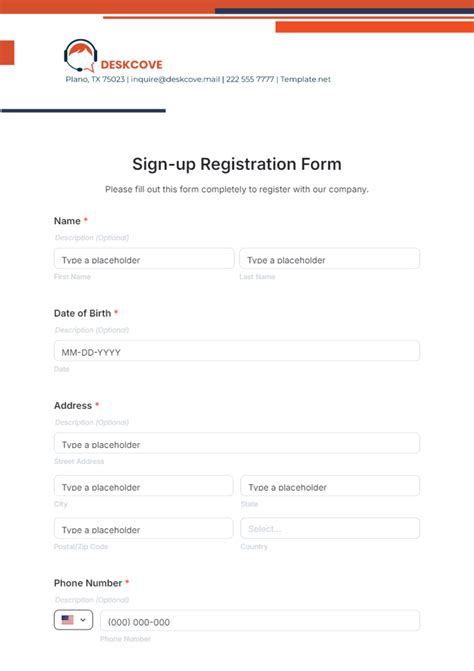 Free Sign Up Form Templates To Edit Online