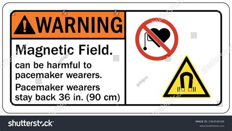 Magnetic Field Pacemaker Warning Sign Labels Stock Vector Royalty Free 2364548189 Shutterstock