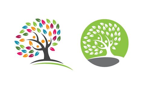 Healthy Life Tree Leaf Concept Logo Design Template V11