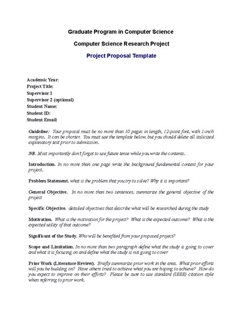 Cse 6400 Proposal Template Graduate Program In Computer Science