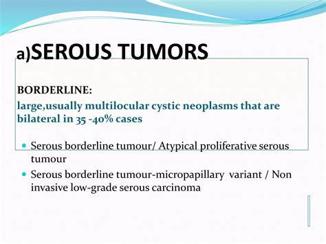 Classification Of The Tumors Of The Ovary Pptx