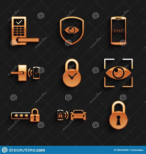 Set Padlock With Clock Smart Car Alarm System Lock Eye Scan Password Protection And Digital