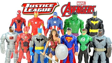 Avengers And Justice League 6 Figures Iron Man Captain America Superman