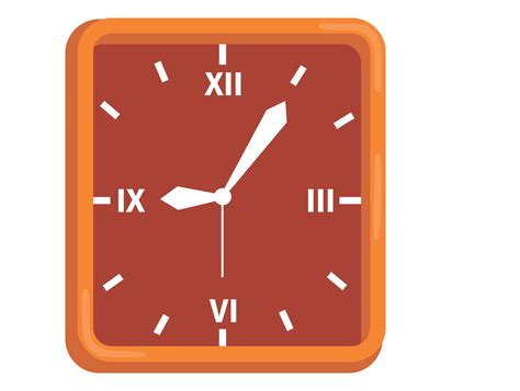 Object Clock With Square Shape PNG