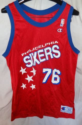 Vtg 90s Philadelphia 76ers Sixers Shawn Bradley 76 Jersey Red Sz 44