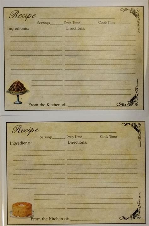 Vintage Recipe Template