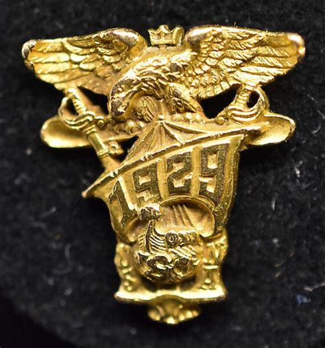 1929 Usna Us Naval Academy 14k Gold Class Crest Pin 1846595971
