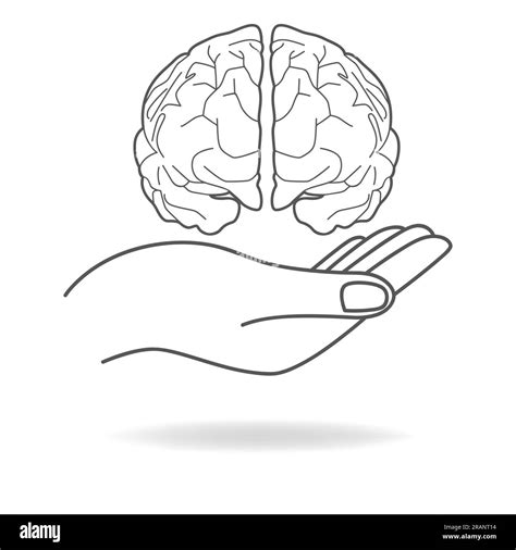 Icon Of A Hand Holding A Human Brain Stock Vector Image And Art Alamy