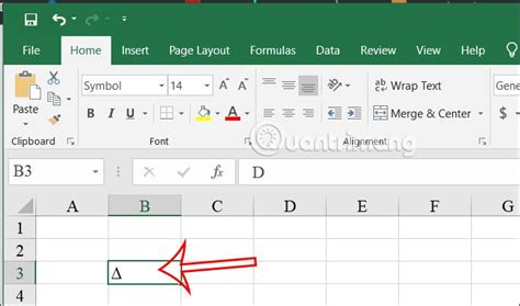 คำแนะนำสำหรับการแทรกสัญลักษณ์เดลต้าใน Excel