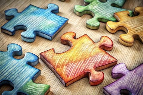 3d Sketch Puzzle Pieces Visualizing Problem Solving Creativity And Interconnected Design