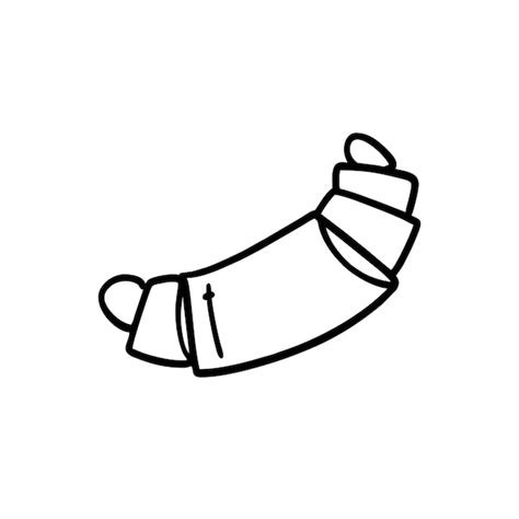 Ilustración Vectorial De Croissant Dibujado A Mano Esquema Doodle
