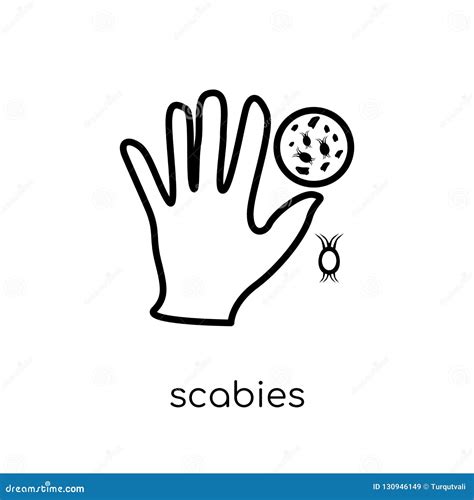 Scabies Icon Trendy Modern Flat Linear Vector Scabies Icon On W Stock Vector Illustration Of