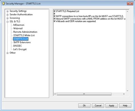How To Require Starttls Connections For Defined Host Names Ip