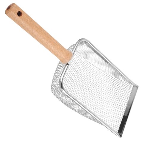 Badu Bg Кутия за боклук от неръждаема стомана Метална лъжичка за котешка тоалетна Незалепваща