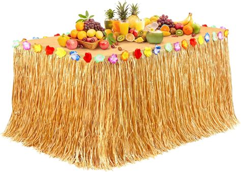 Luau Grass Table Skirt 9 Feet X 295 Inch Hawaiian Grass Table Skirt