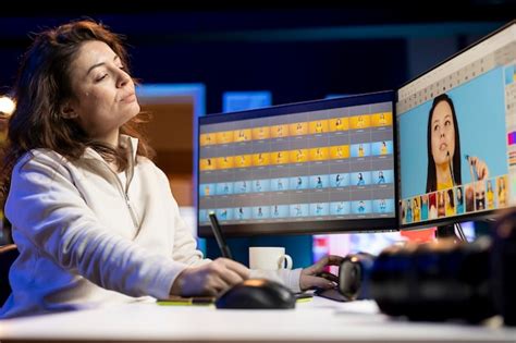 Фрилансер использующий программу ретуширования на сенсорном экране Бесплатное фото