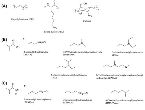 Chemical Structures Of Syntheticnatural Cationic Polymers A