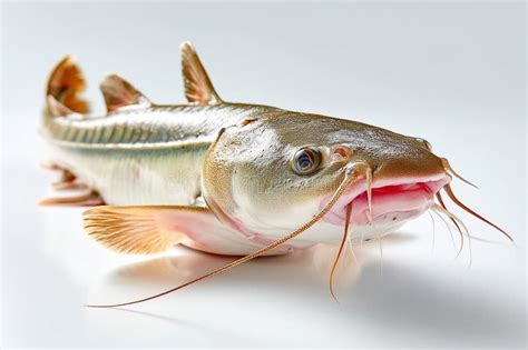 Freshwater Catfish Showcasing Its Distinctive Features On A Clean White