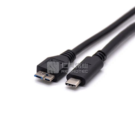 Usb Microb Plug To Type C Plug Black Injection Molded Cable