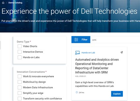 New Dell Srm 5 0 Hands On Lab Dell Technologies Info Hub
