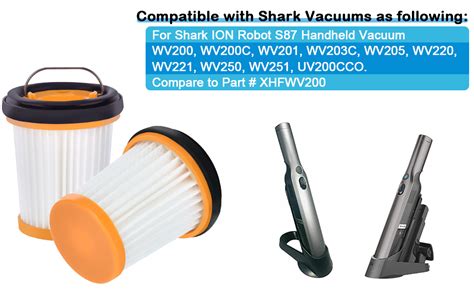 Attemart 4 Pack Wv201 Wandvac Filter Replacement For Shark