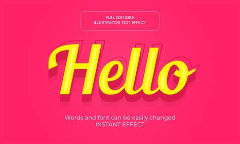 Premium Vector Hello Vector Editable Text Effect