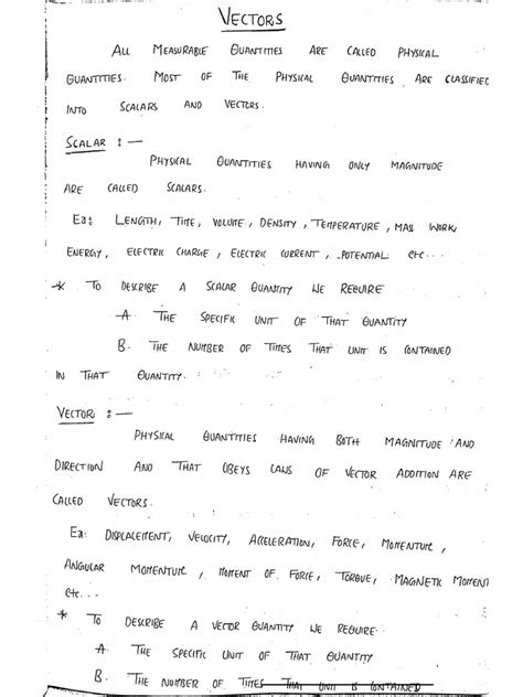 Vectors Notes 1 Pdf