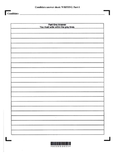 Writing Answer Sheet Fce Cae Pdf
