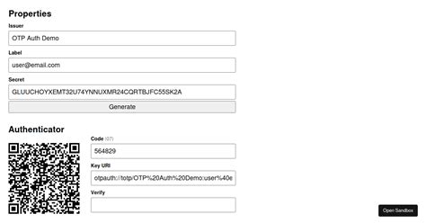 Otpauth Demo Codesandbox