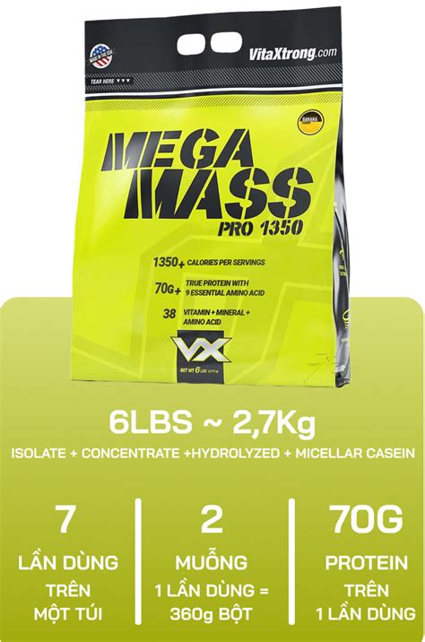 Vitaxtrong Mega Mass Pro 1350 6lbs 272kg Thế Giới Whey