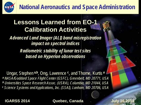 Pdf Lessons Learned From Eo 1 Calibration · Pdf Filelessons Learned
