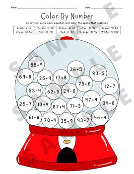 Adding Subtracting Digit And Digit Numbers With Regrouping Color By Number