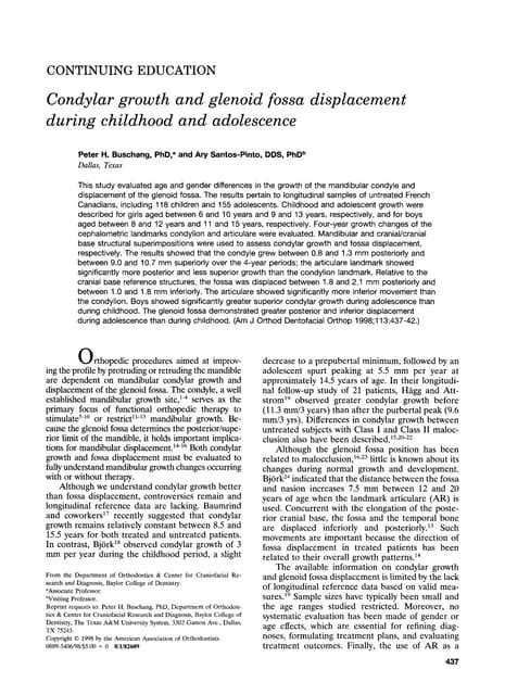 Condylar Growth And Glenoid Fossa Pdf