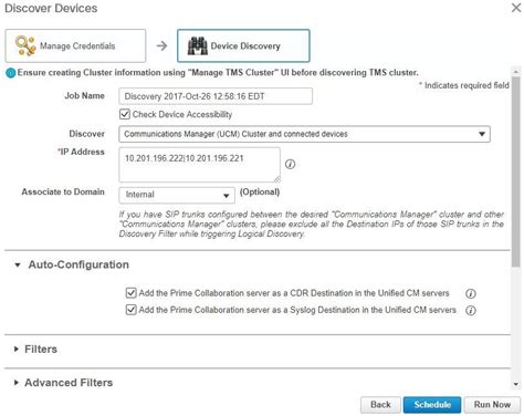 Configure Prime Collaboration Assurance Pca Conference Diagnostics Cisco