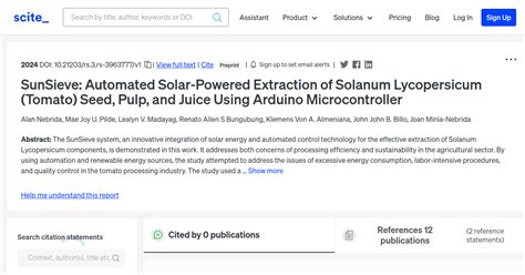 Sunsieve Automated Solar Powered Extraction Of Solanum Lycopersicum Tomato Seed Pulp And