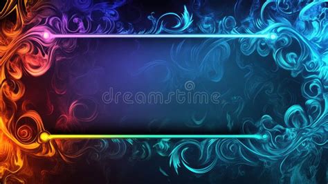 Vibrant Abstract Swirls And Dynamic Neon Frame Background Stock Image Image Of Glow Swirls