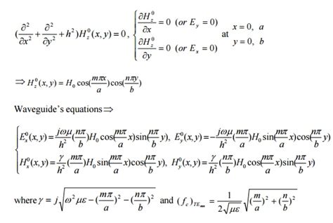 TM And TE Waves In Rectangular Wave Guides