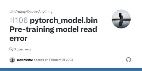 pytorch model bin pre training model read error · issue 106