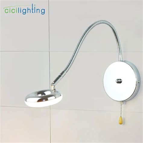 Industrial 5w Gooseneck Bedside Reading Light Wallheadboard Mounted