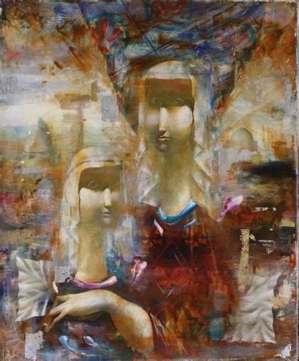 Купити картину «Жінка та птах в жанрі груповий портрет олійними фарбами на полотні в стилі