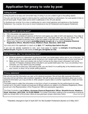 Fillable Online Postal Proxy Application Form Postal Proxy Application Form Fax Email Print